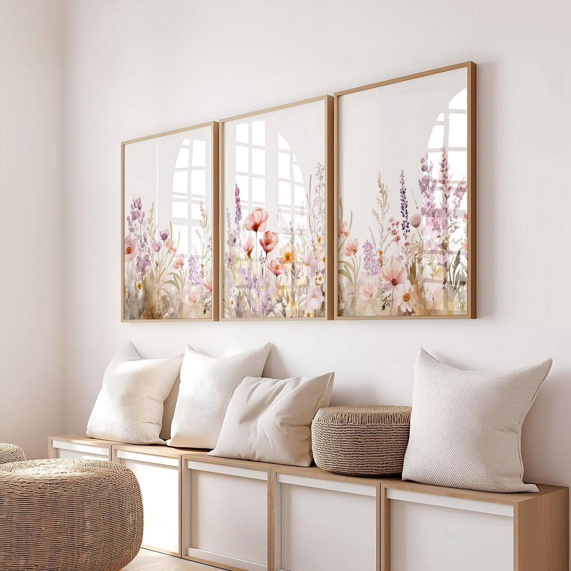 Wildflower Prints Set of 3, Boho Botanical Wall Art, Nature Gallery ...