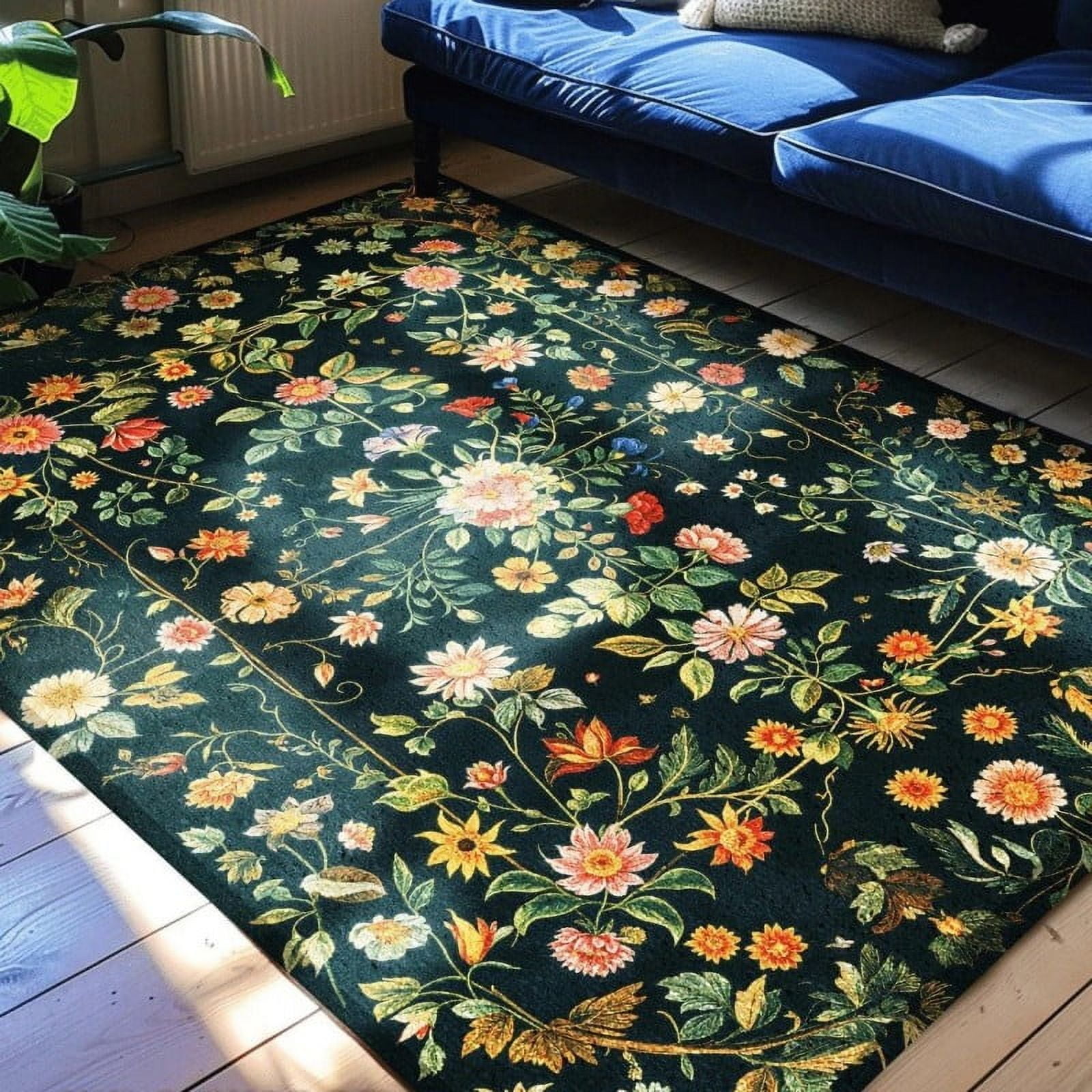 Wildflower Rug Floral Aesthetic Ornate Gothic Home r Carpet for Home ...