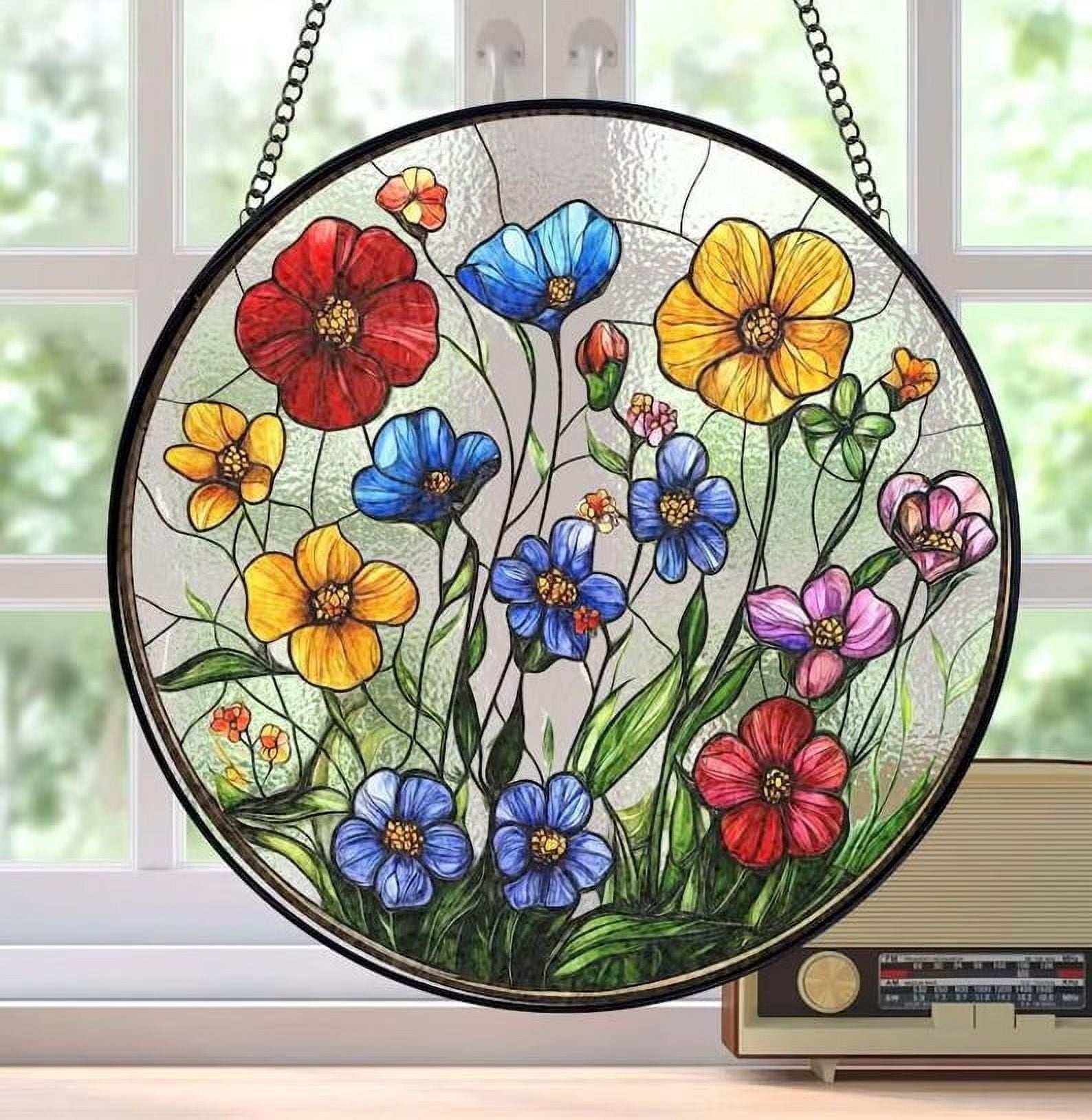 Wildflower Stained Glass Suncatcher, Wildflower Window Hanging ...