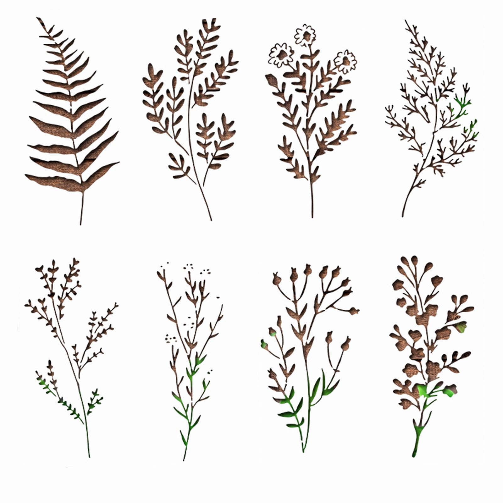 Wildflower Stencils for Painting,Leaf Stencils for Flower Leaf Crafts ...
