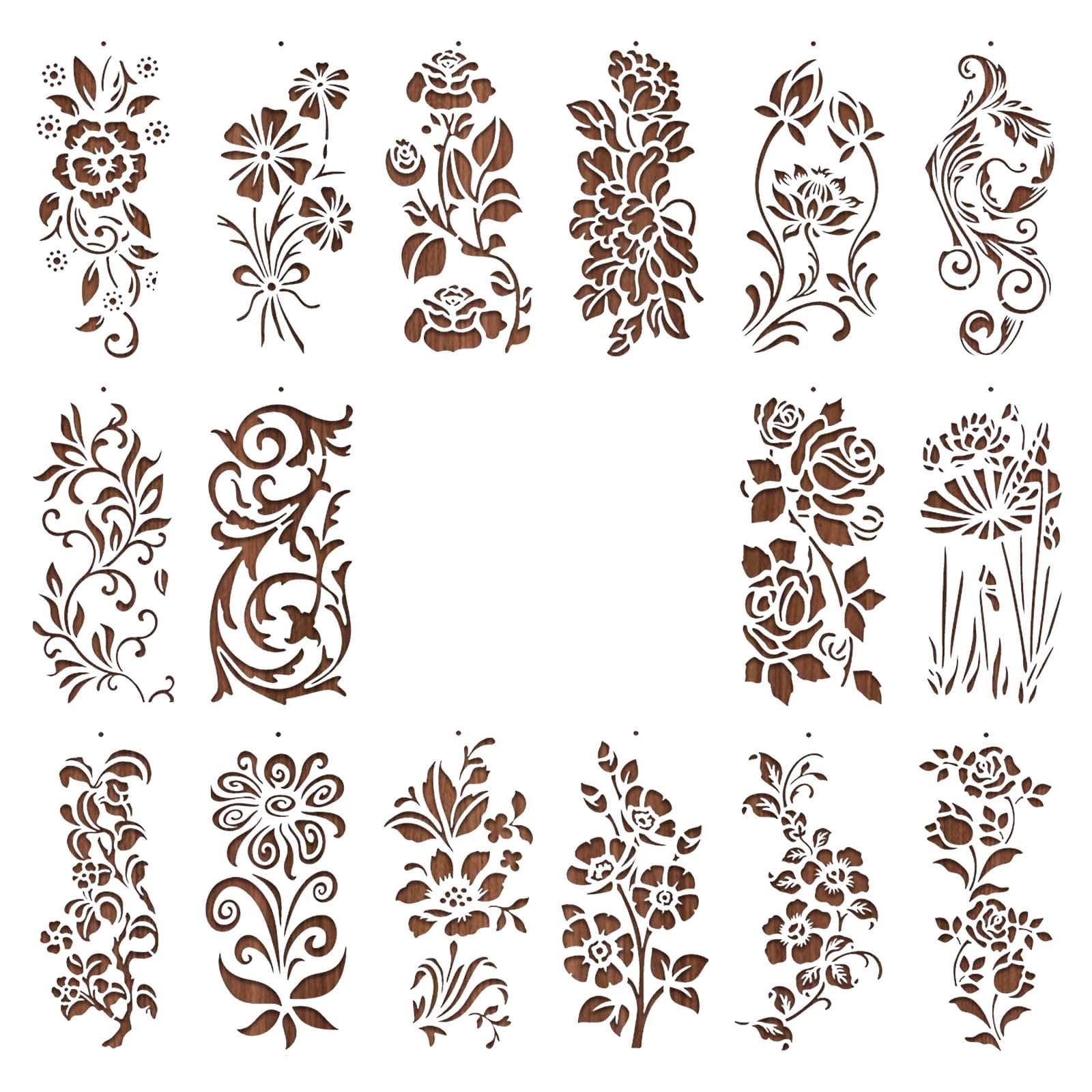 Wildflower Stencils for Painting,Leaf Stencils for Flower Leaf Crafts ...