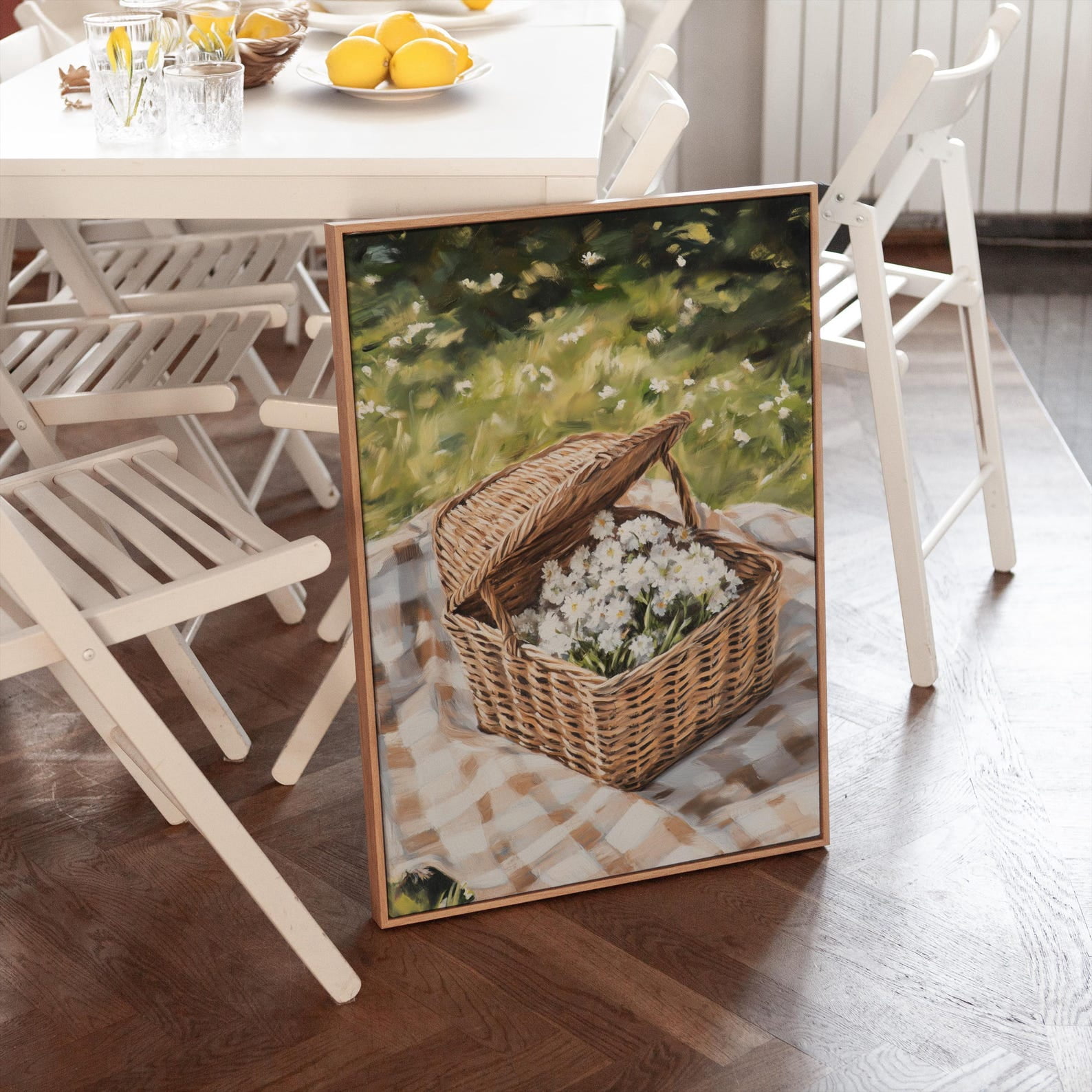 Wildflower Summer Picnic Print | Vintage Still Life Basket Art ...