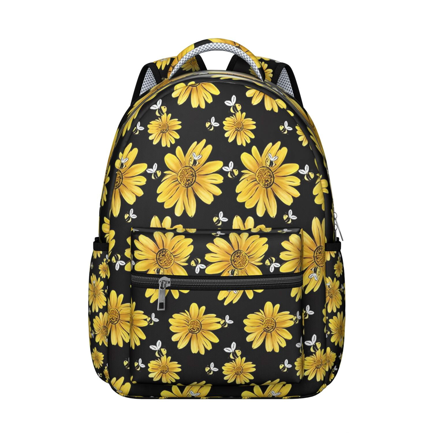 "Wildflower and Sunflower Backpack for College - Cute Floral Print ...