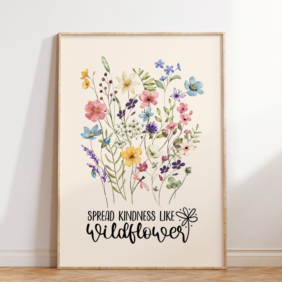 Wildflower Wall Print, Kindness Poster, Hippie Wall Art, Floral Wall ...
