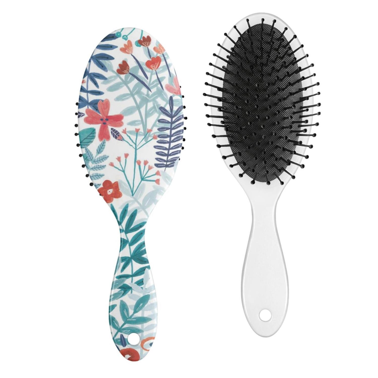 Wildflower and Butterfly Illustration Hair Brush, Vintage Floral ...