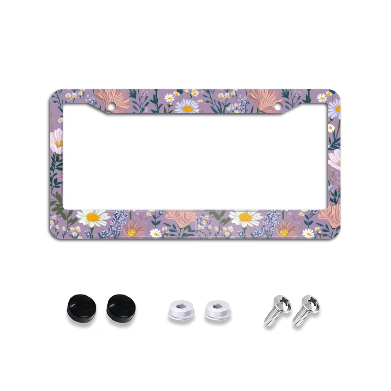 Wildflower and Daisies License Plate Frames for Women Men Car Plate ...