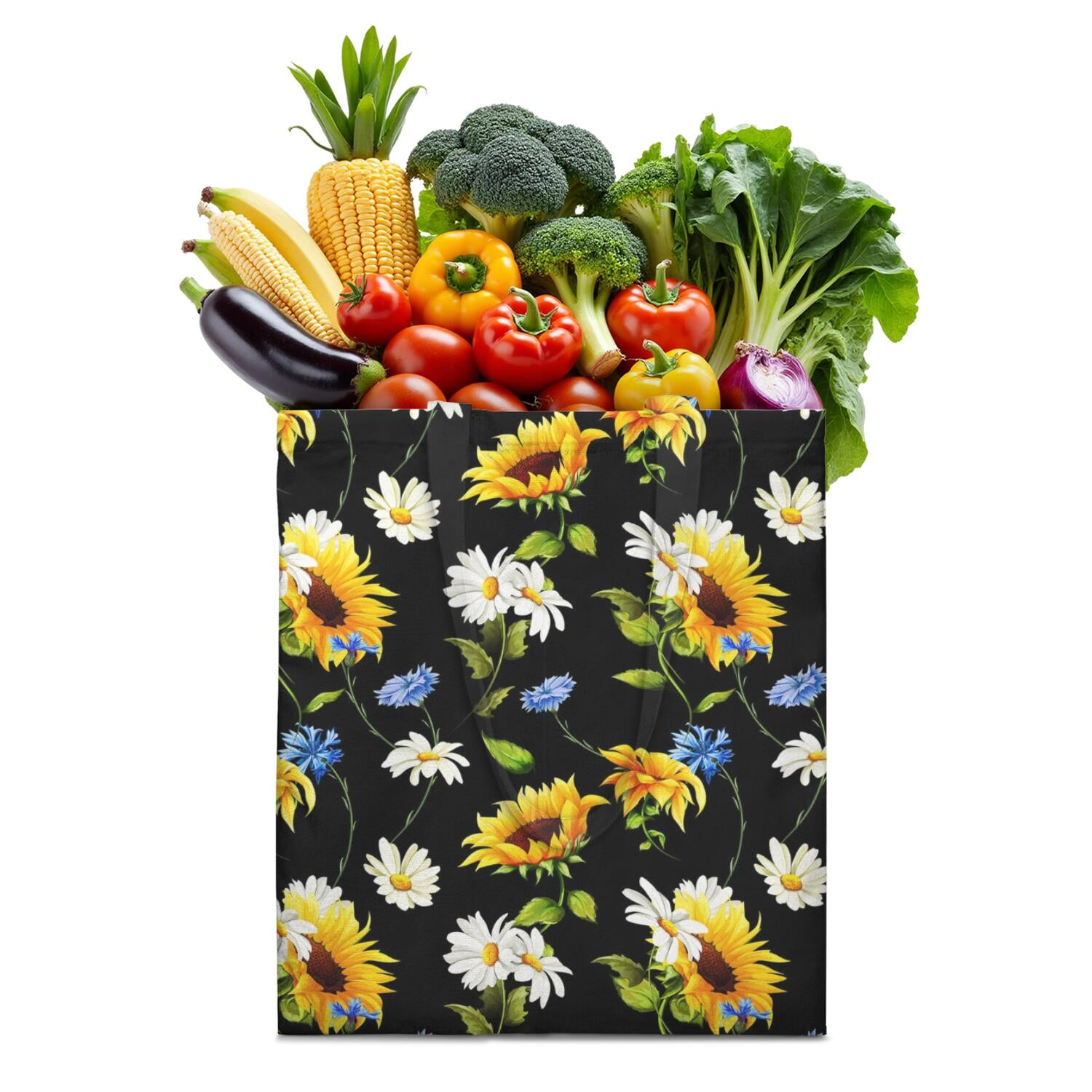Wildflower and Sunflower Bloom Canvas Tote – Golden Yellow Country ...