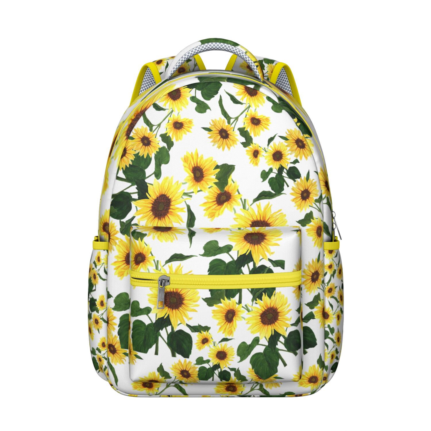"Wildflower and Sunflower Design College Backpack - Cute Floral Print ...