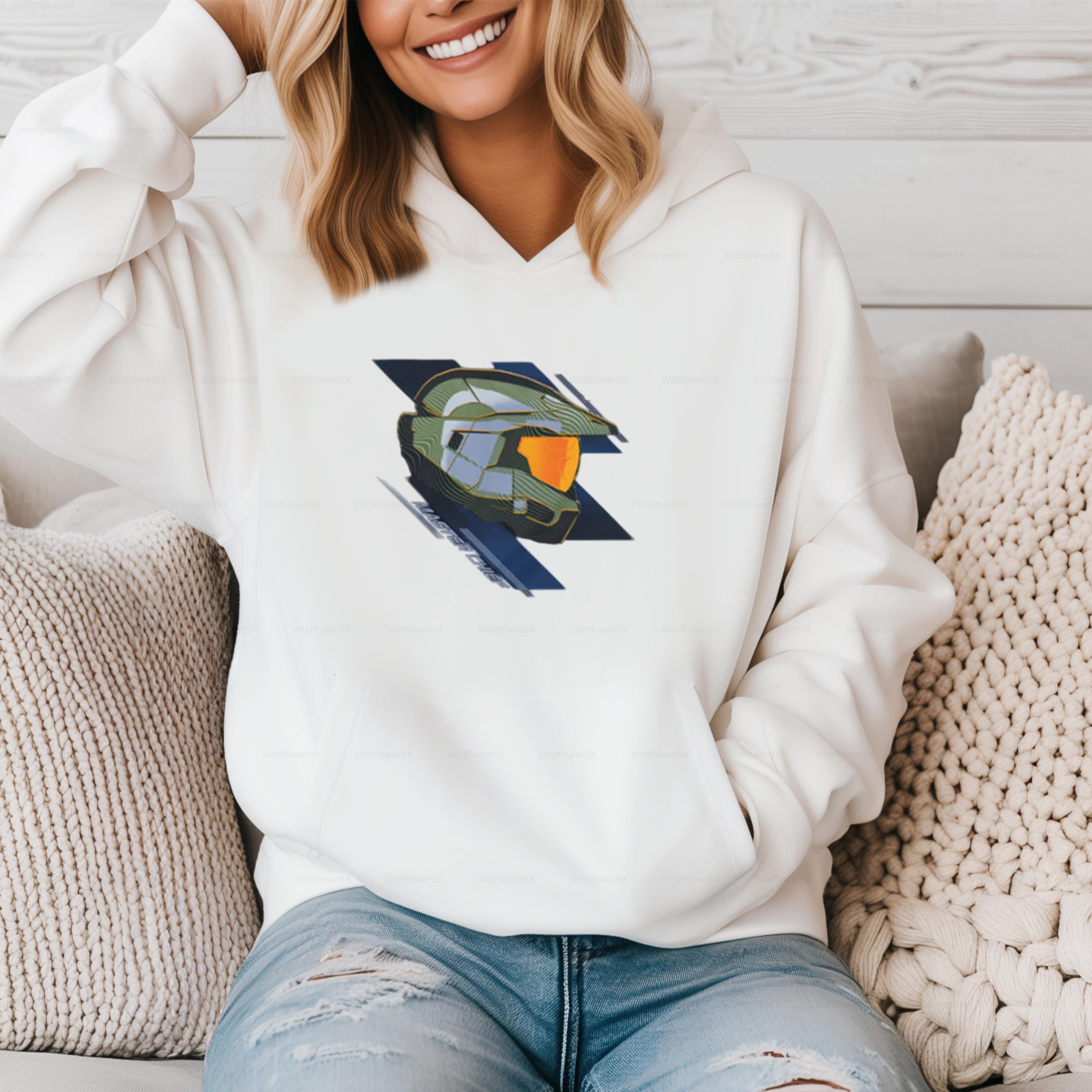 Wildflower98 Halo Infinite T Shirt with Chief Helmet Profile and Sci Fi ...