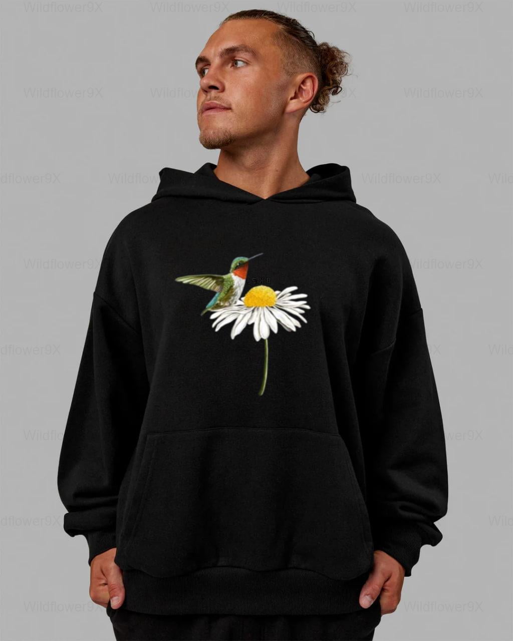 Wildflower98 Hummingbird T Shirt Featuring Ruby Throated Bird on Daisy ...