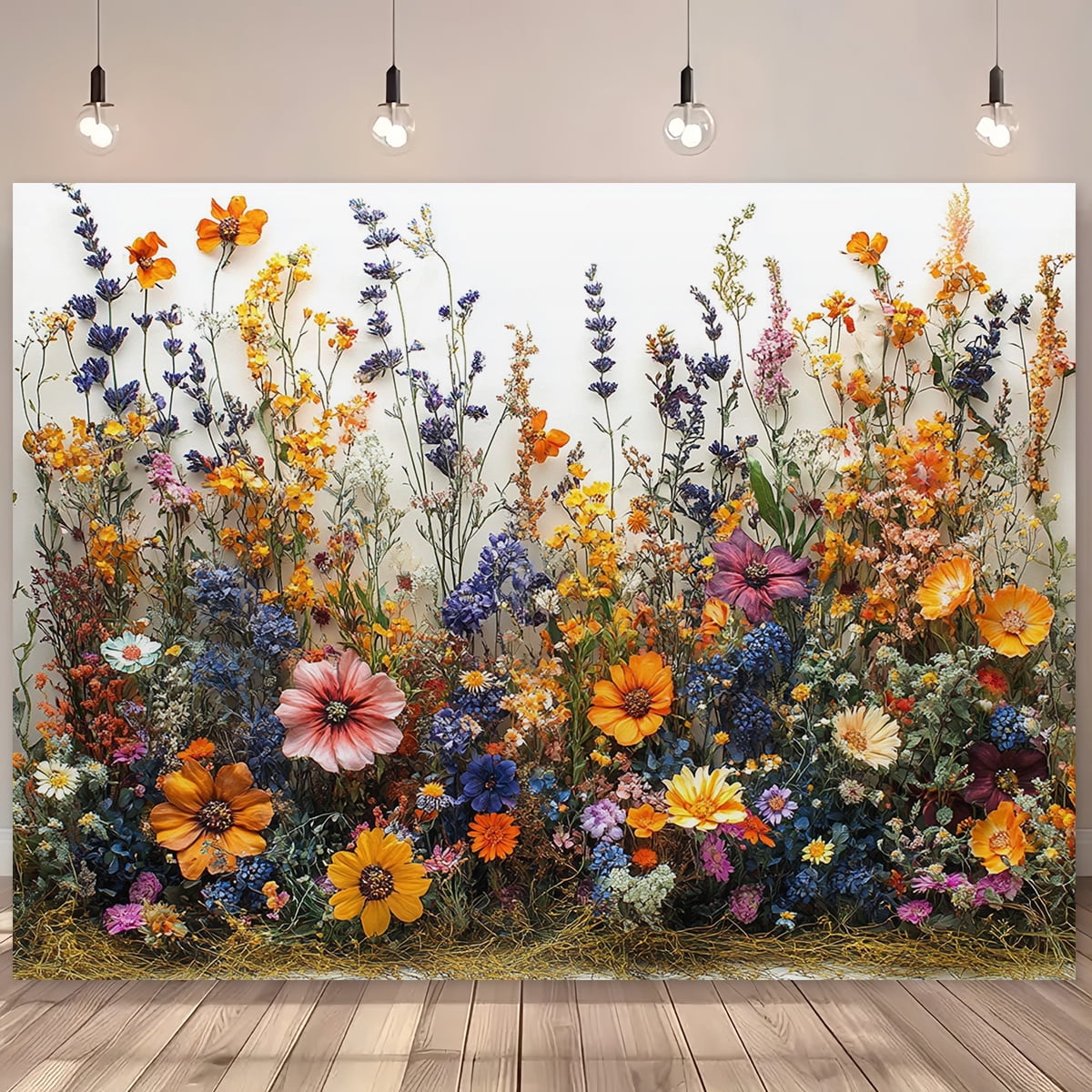 Wildflowers Backdrop Plain Floral Bridal Shower Wedding Photography ...