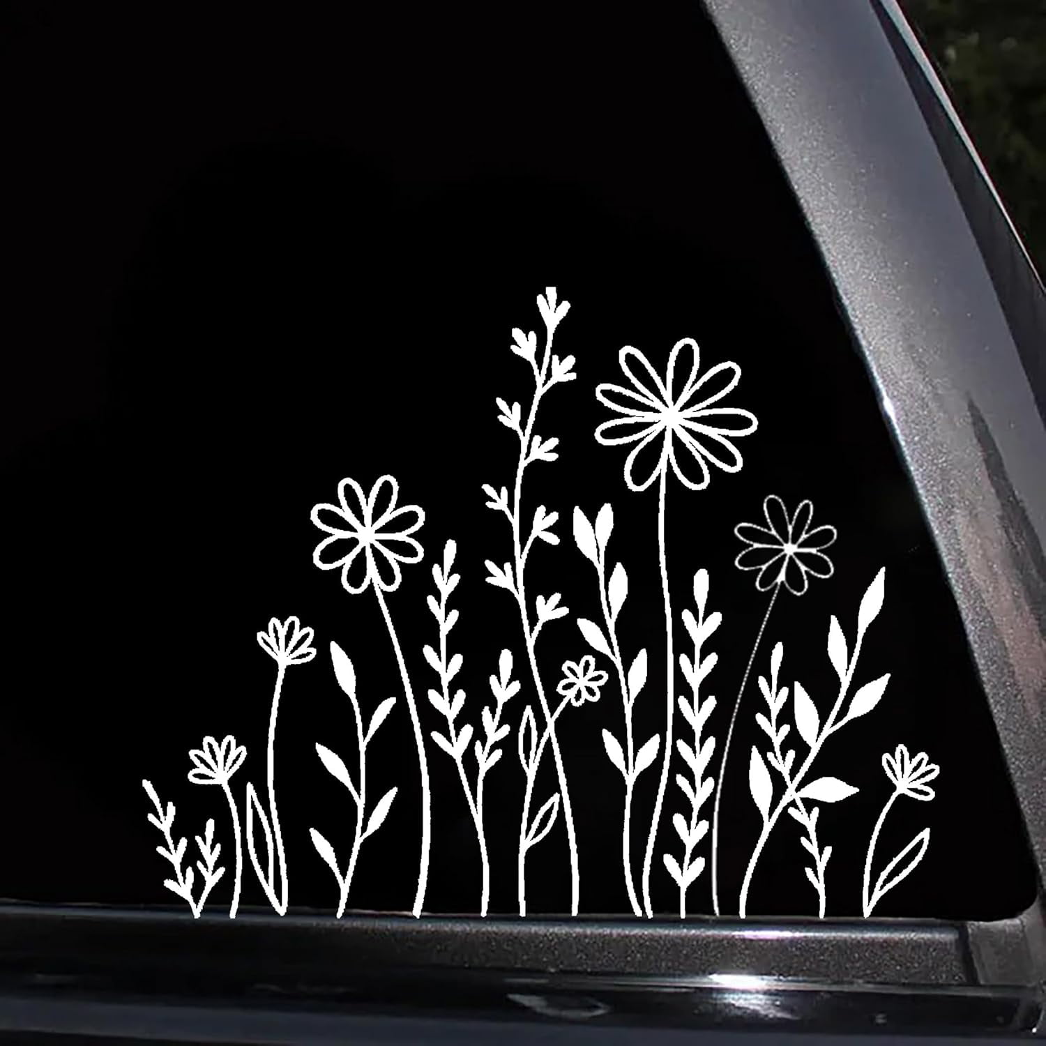 Wildflowers Boho Fun Reflective Car Vinyl Sticker, Plant Lover Gift ...