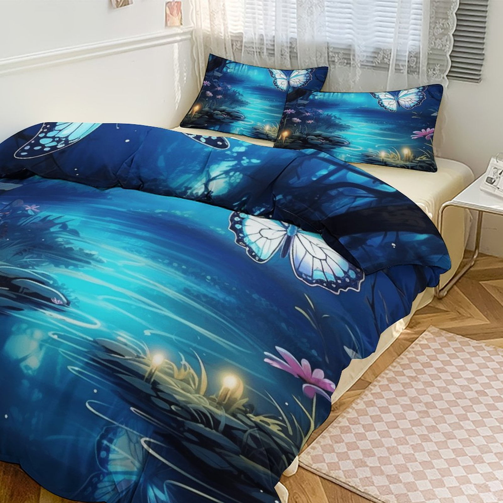 Wildflowers Butterfly Bedding Set with Zipper Closure for Girls & Boys ...