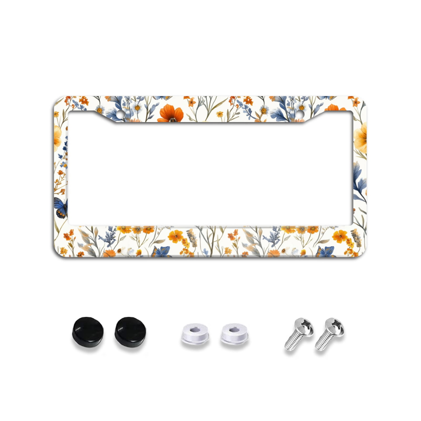 Wildflowers with Butterfly and Bee License Plate Frames for Women Men ...