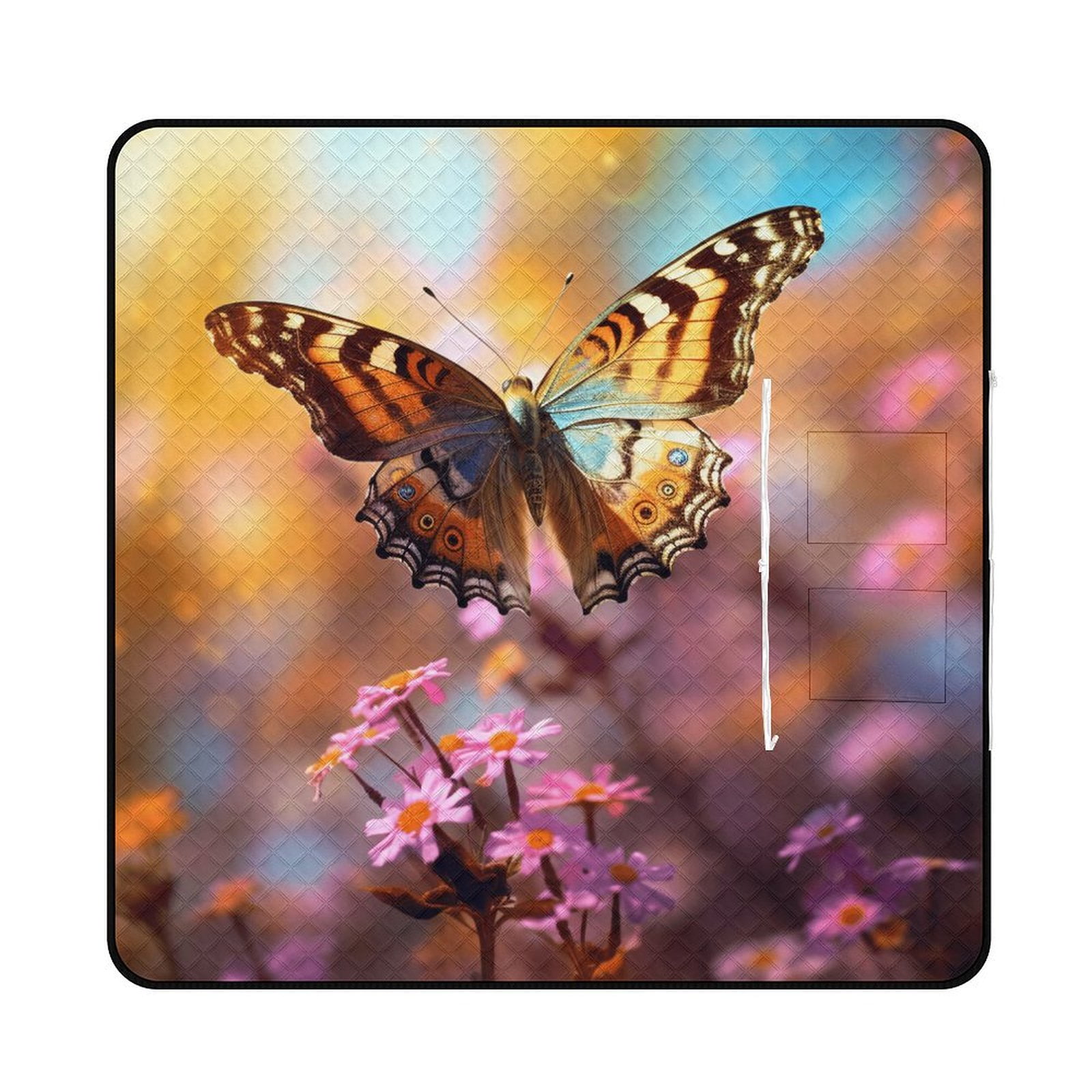 Wildflowers Butterfly Picnic Blanket Waterproof Outdoor Beach Blanket ...