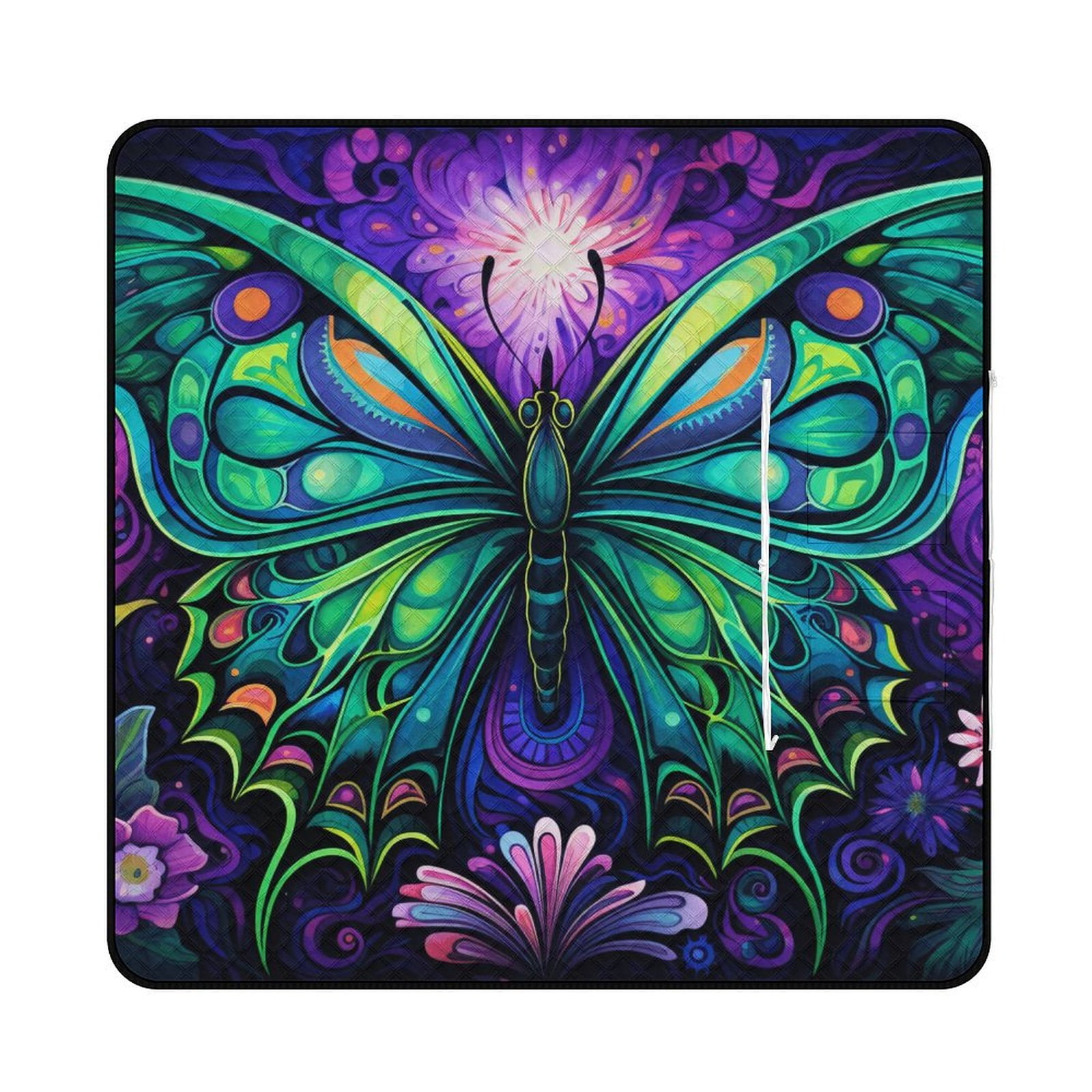 Wildflowers Butterfly Picnic Blanket Waterproof Outdoor Beach Blanket ...