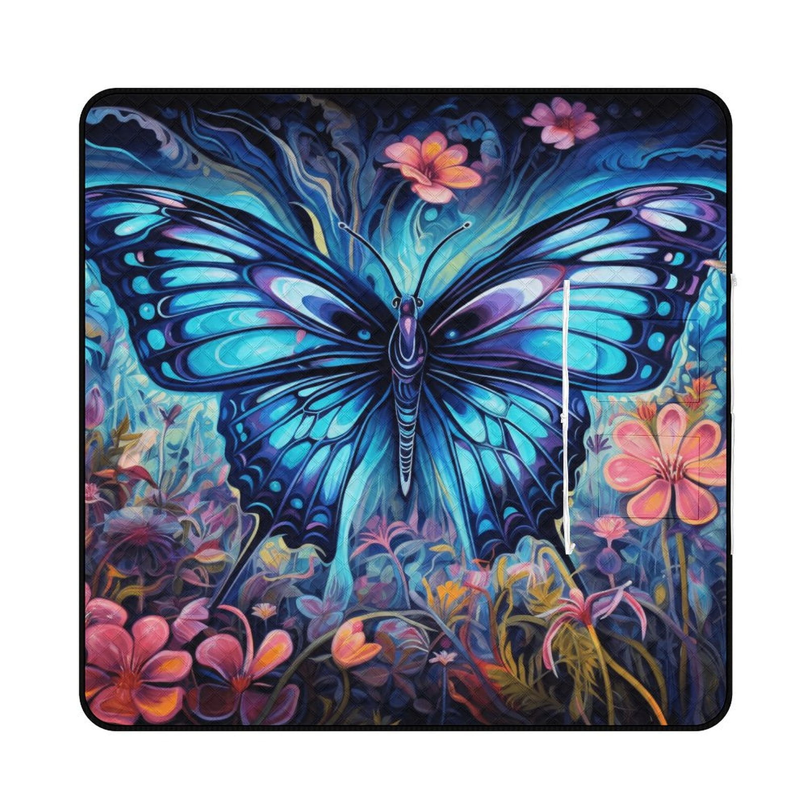 Wildflowers Butterfly Picnic Blanket Waterproof Outdoor Beach Blanket ...