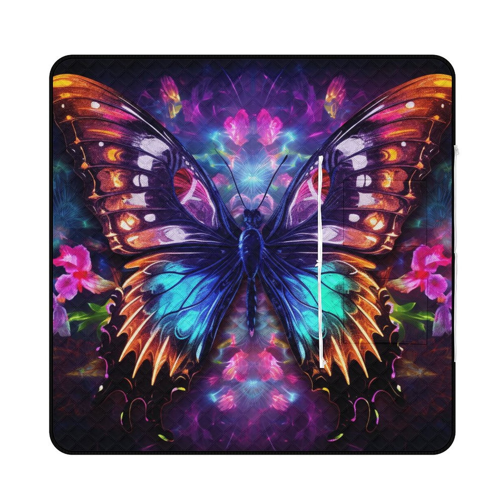 Wildflowers Butterfly Waterproof Picnic Blanket with Foldable Zipper ...