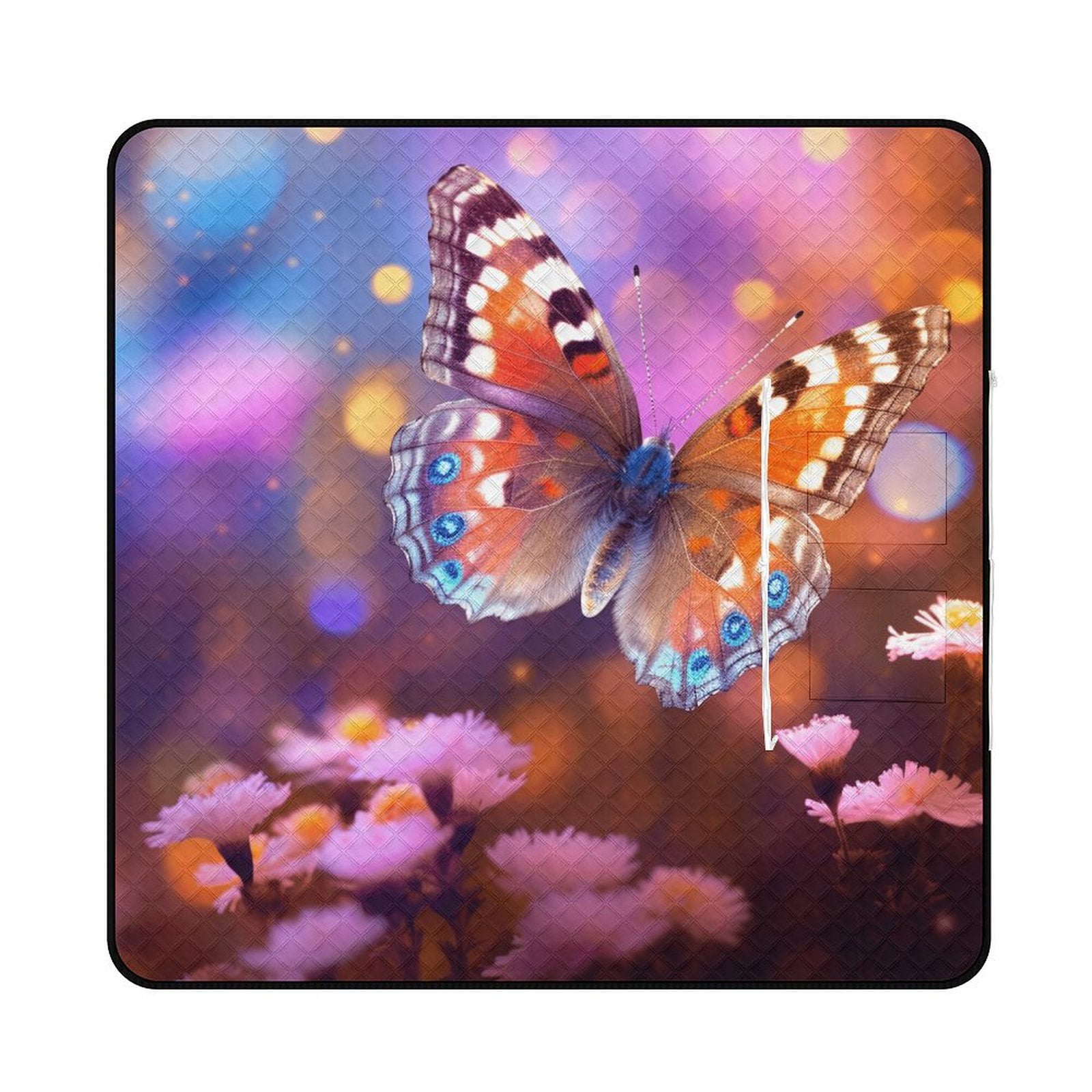 Wildflowers Butterfly Waterproof Picnic Blanket with Foldable Zipper ...