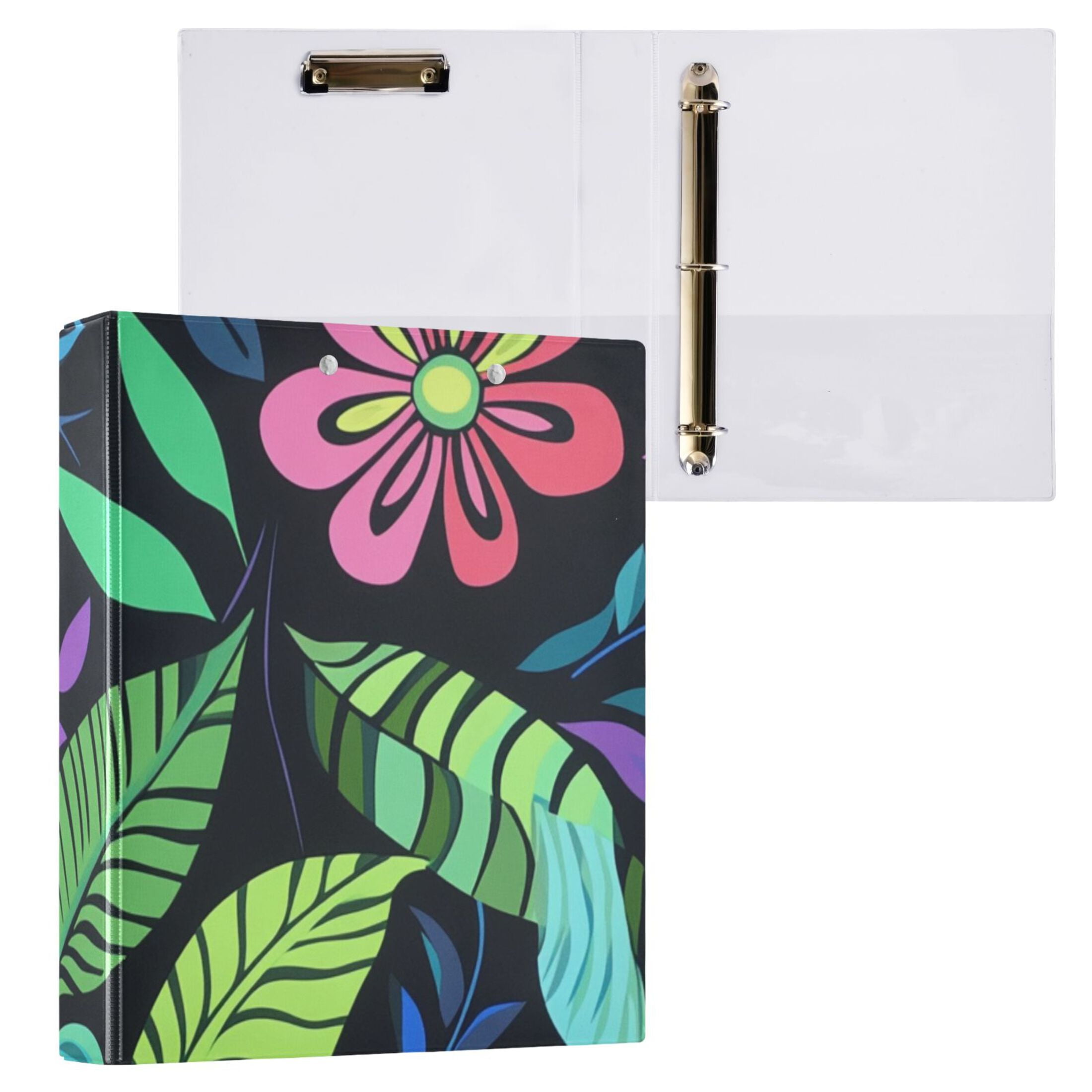 Wildflowers Colorful 3 Ring Binders 1.5 inch Hardcover File Folders ...