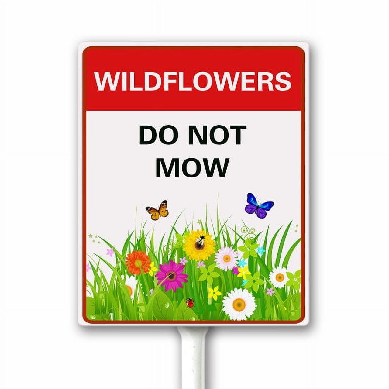 Wildflowers Do Not Mow for Yard, No Mow signs, Wildflower Sign, Garden ...