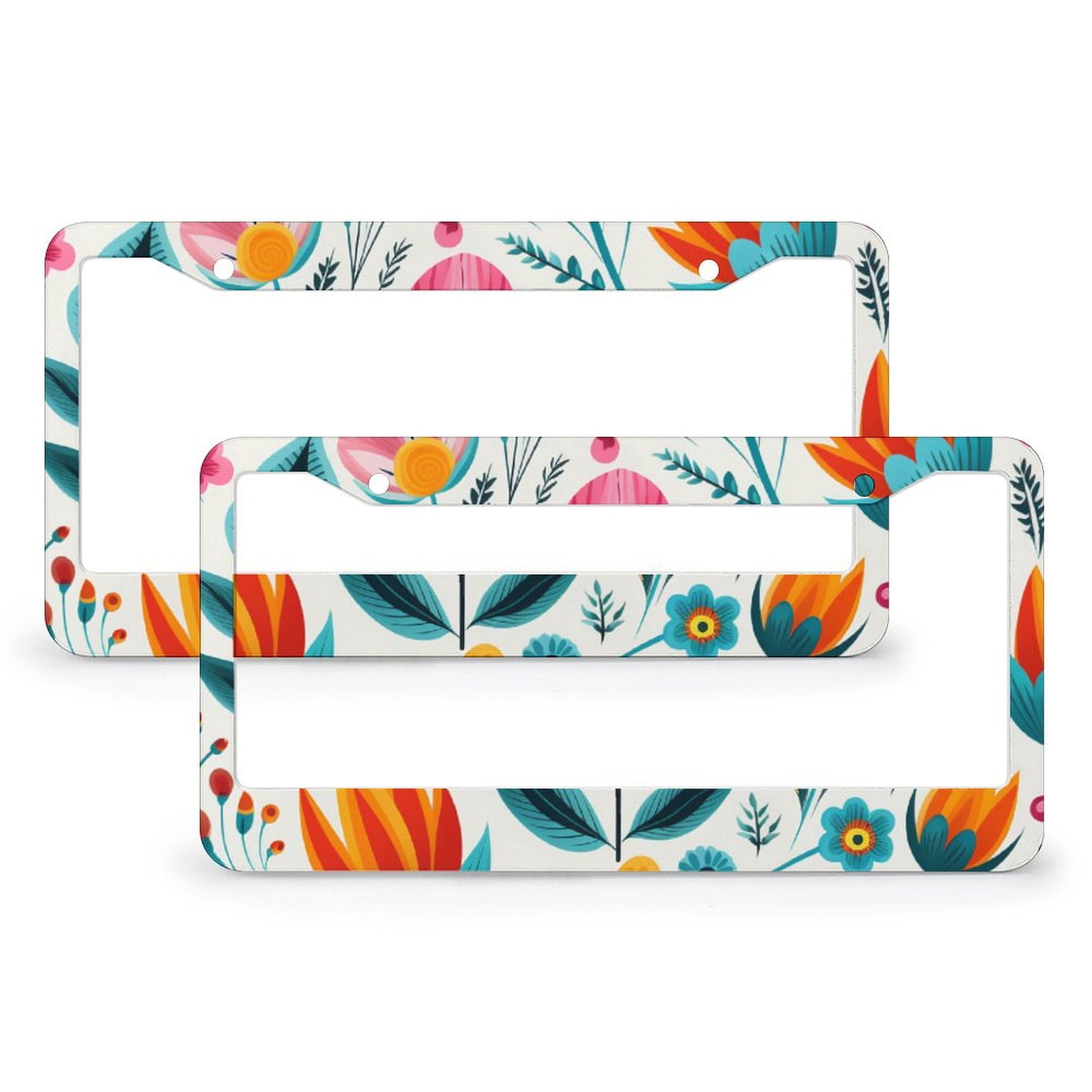 Wildflowers Floral Botanical Floral License Plate Cover 2 Pcs Set ...