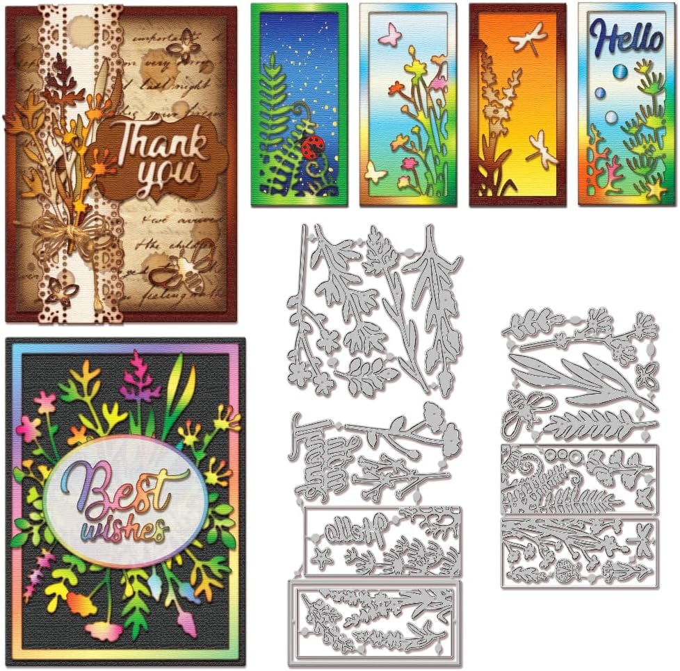 Wildflowers Frame Cut Dies Metal Branches Plants Frame Cut Dies Cutting ...