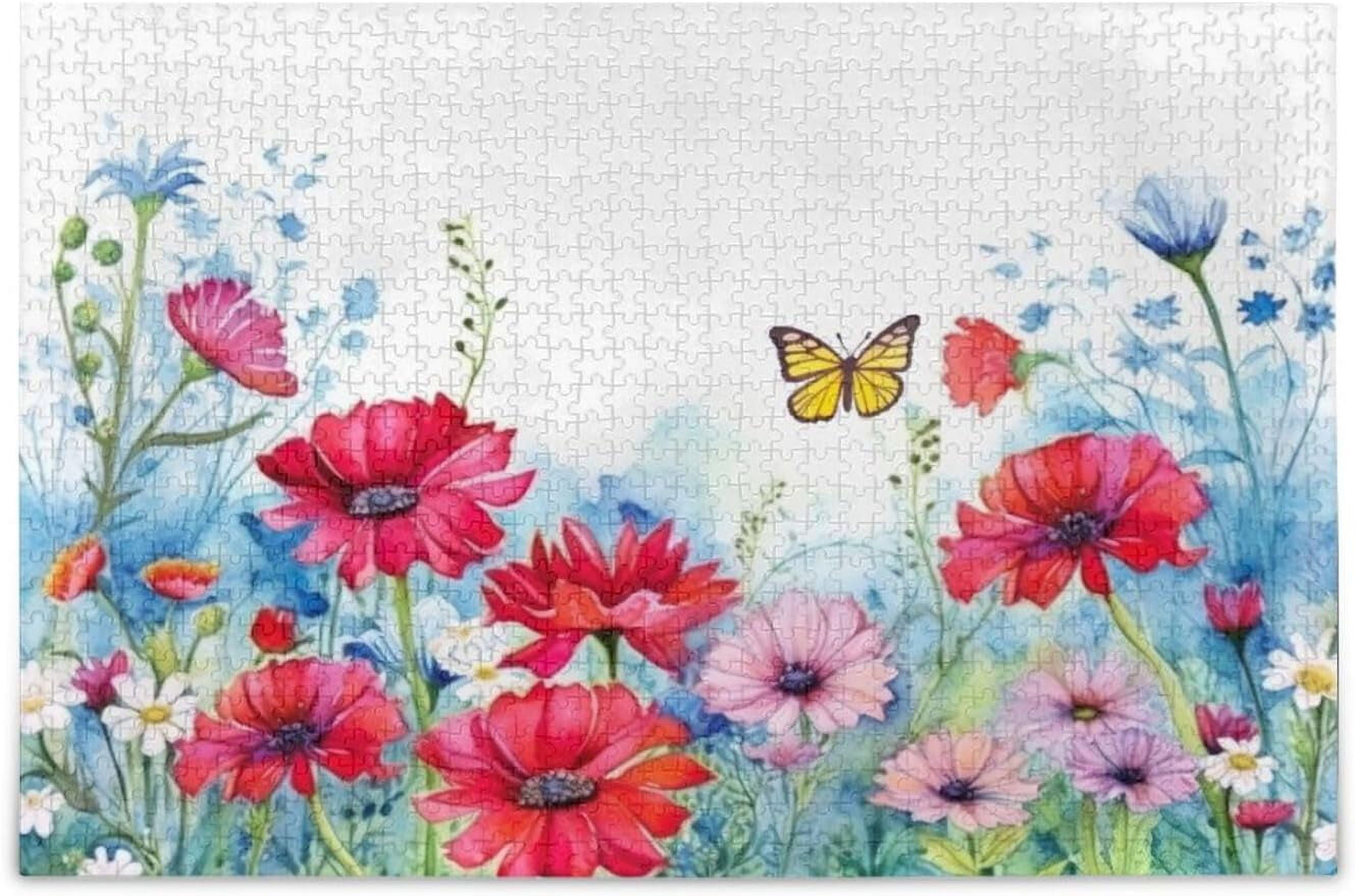 Wildflowers Jigsaw Puzzles for Adults 500 Pieces, Die-Cut Puzzle Pieces ...