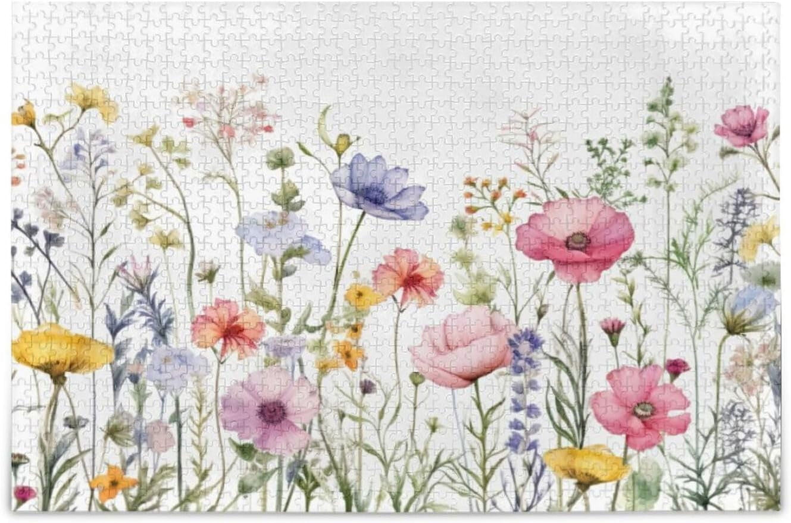 Wildflowers Jigsaw Puzzles for Adults 500 Pieces, Die-Cut Puzzle Pieces ...