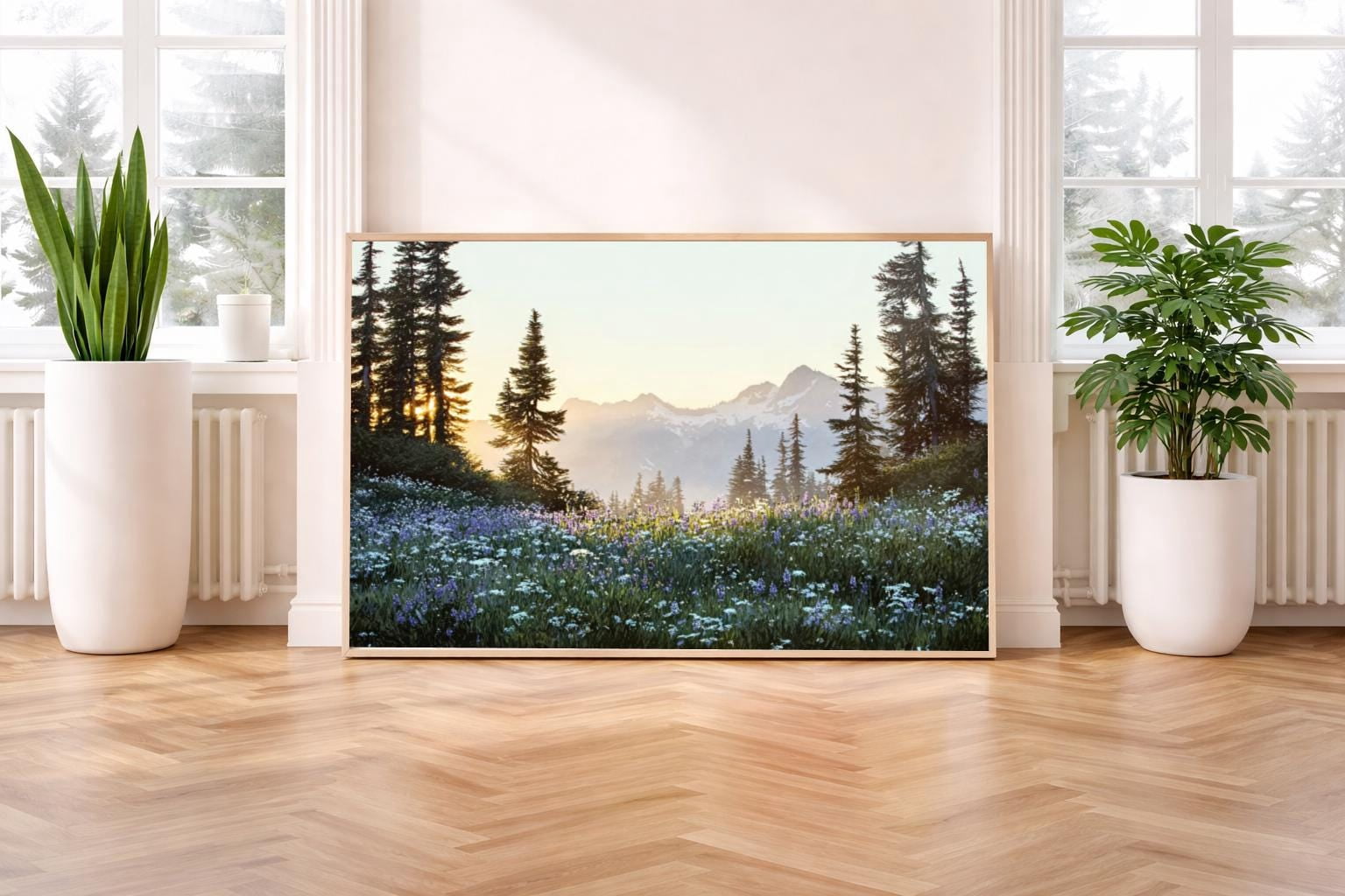 Wildflowers Nature Landscape Poster Tranquil Forest Wall Art Flowers ...