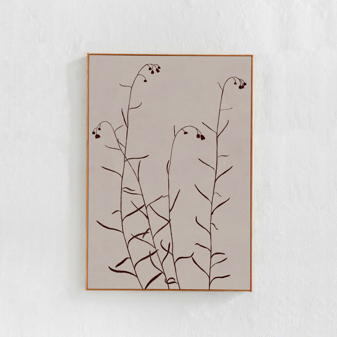 Wildflowers: Neutral Ash Beige And Brown Minimal Botanical Poster. Art ...