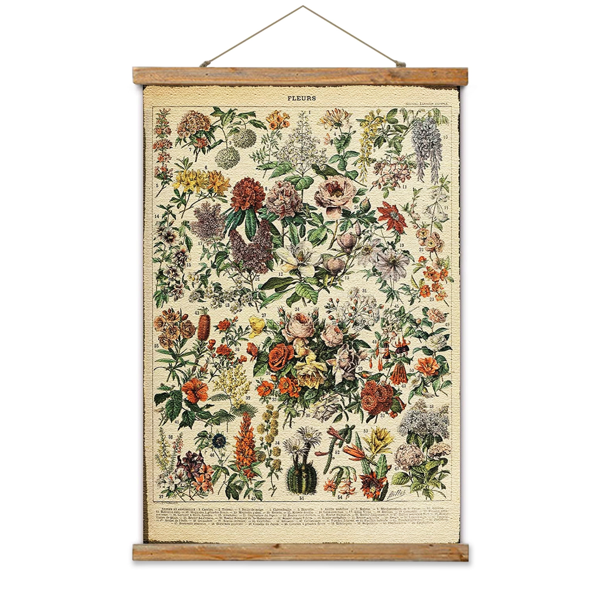Wildflowers Poster, Handmade Vintage Poster with Wooden Frame - Walmart.com