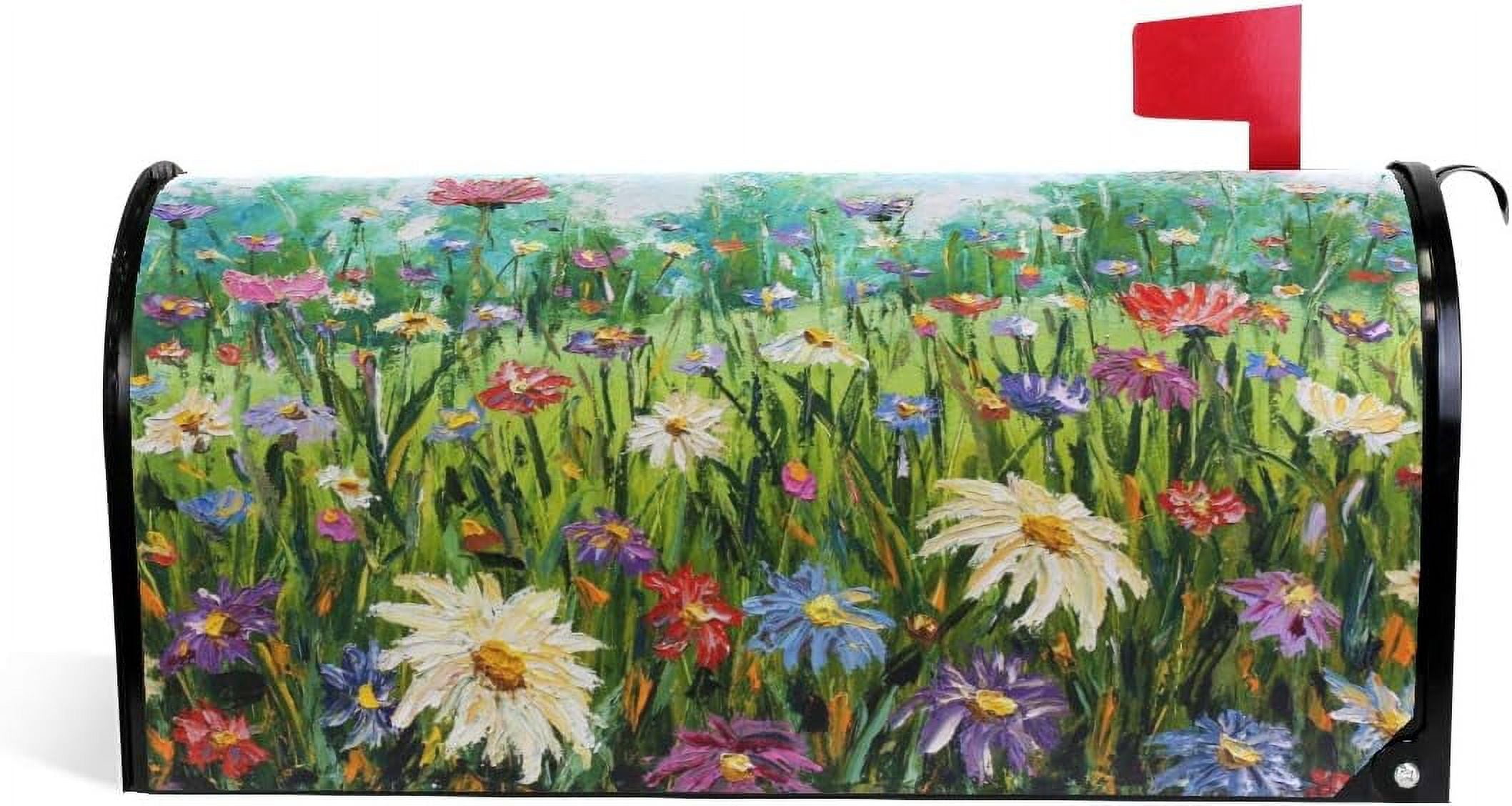 Wildflowers Spring Magnetic Magnetic Mailbox Cover Standard Size for ...