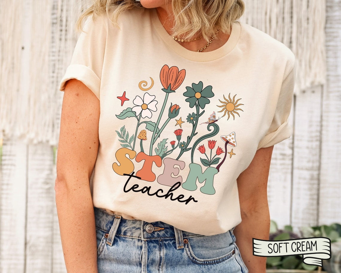 Wildflowers Stem Teacher Shirt, Stem Grad Gift, Technology Grad ...