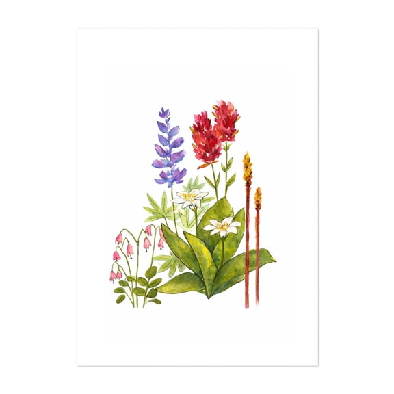 Hummingbird at Sunset - Painting Bird Watercolor Floral Nature Wildlife ...