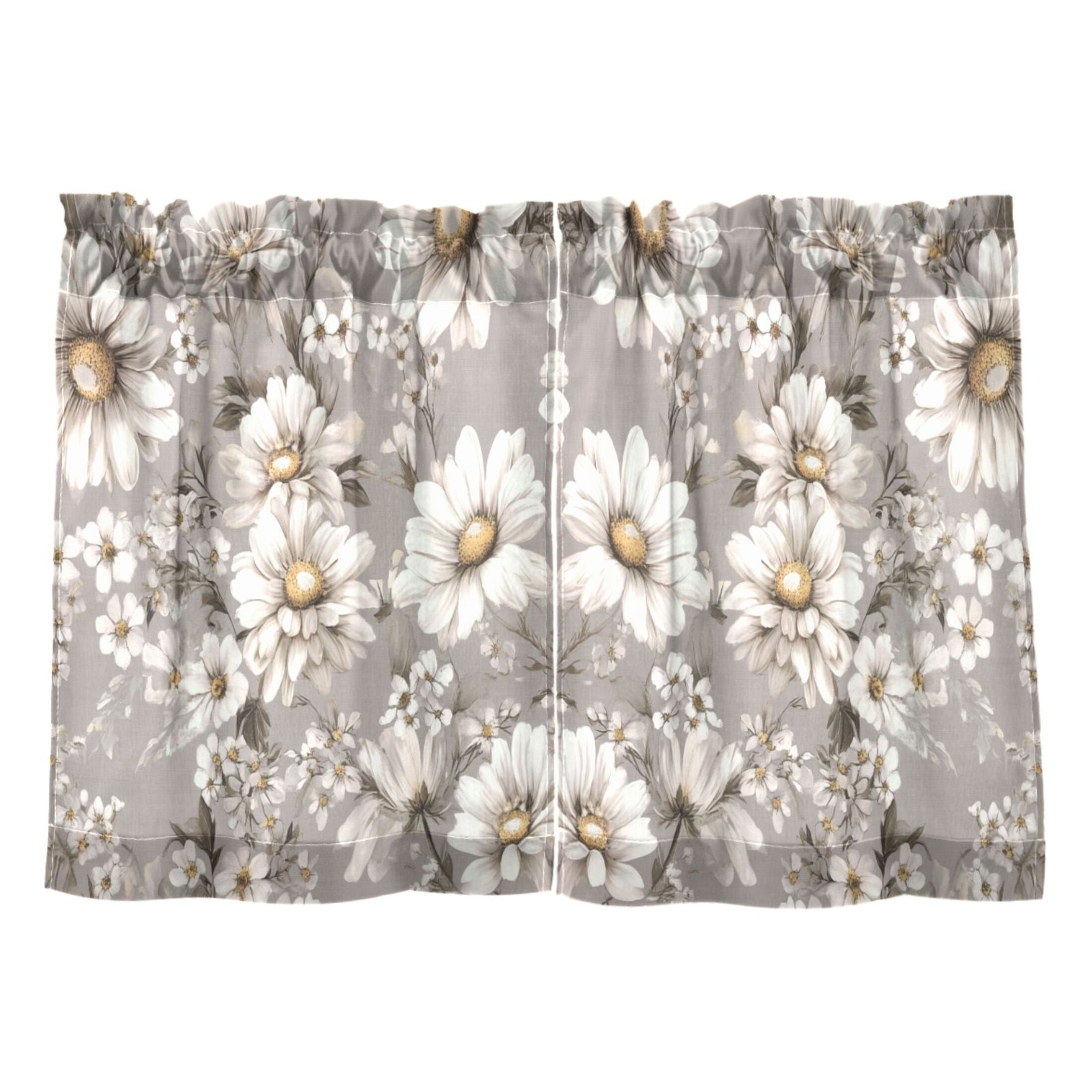 Wildflowers and Ferns Kitchen Curtains Tier Set 27x36 Inch 2 Panels ...