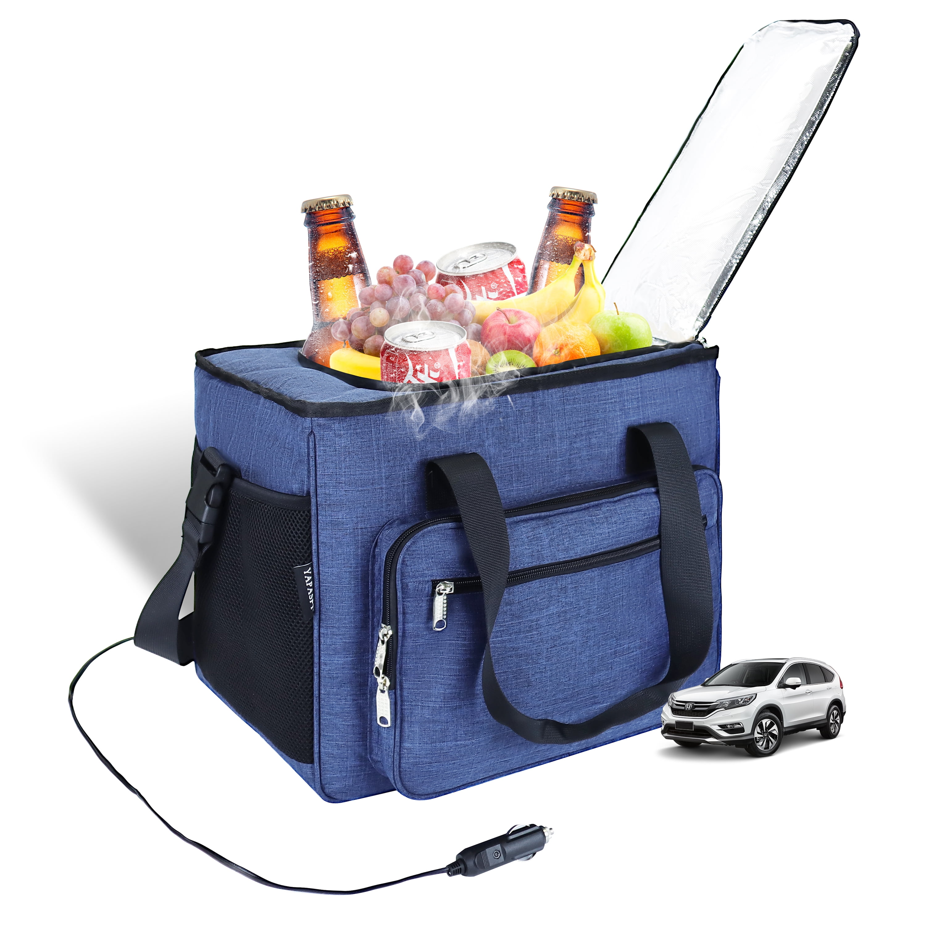 Wildgeek 26 Quarts 12 Volt Portable Car Electric Cooler Bag USB 25L AC ...