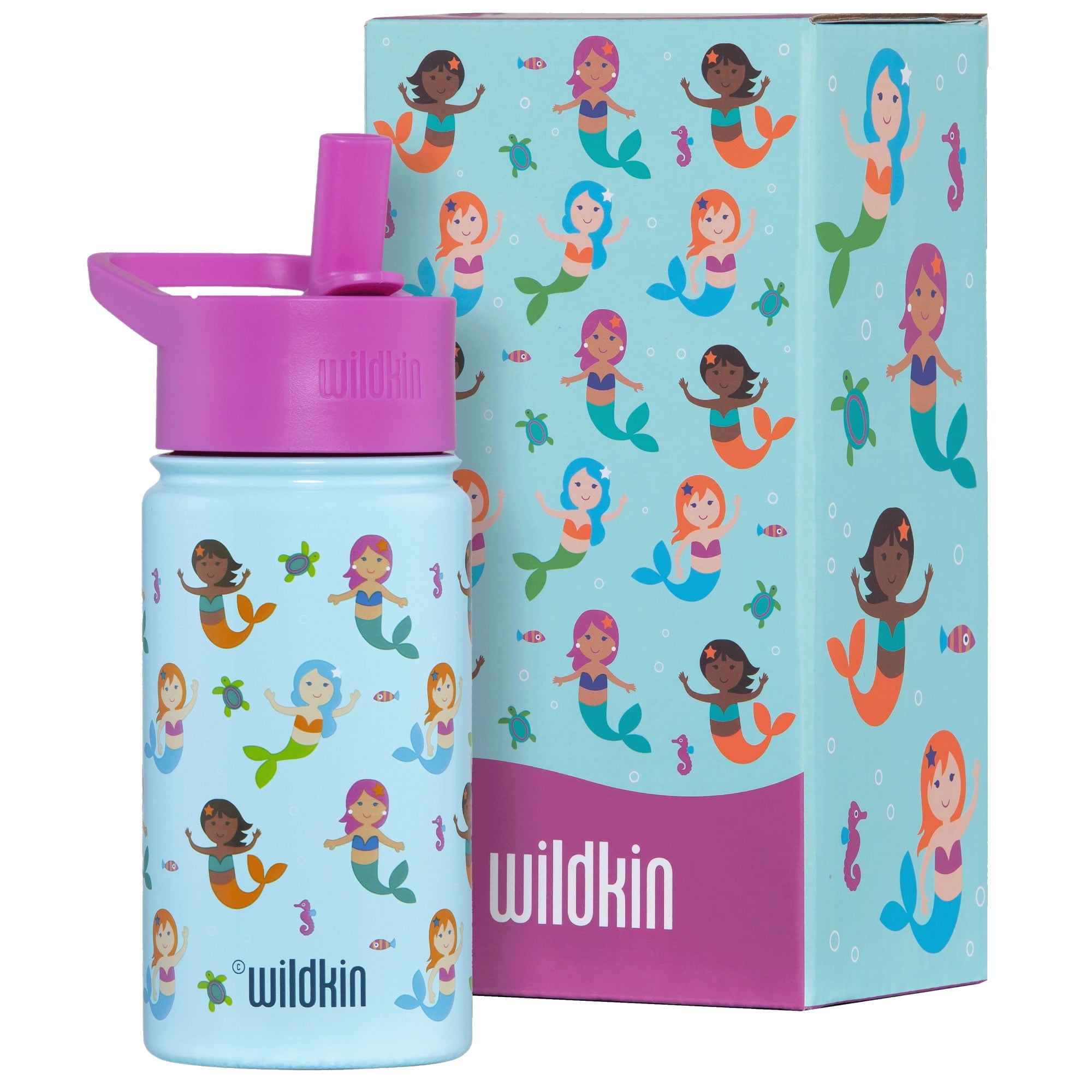 Wildkin Kids 14 oz Stainless Steel Water Bottle (Mermaids) - Walmart.com