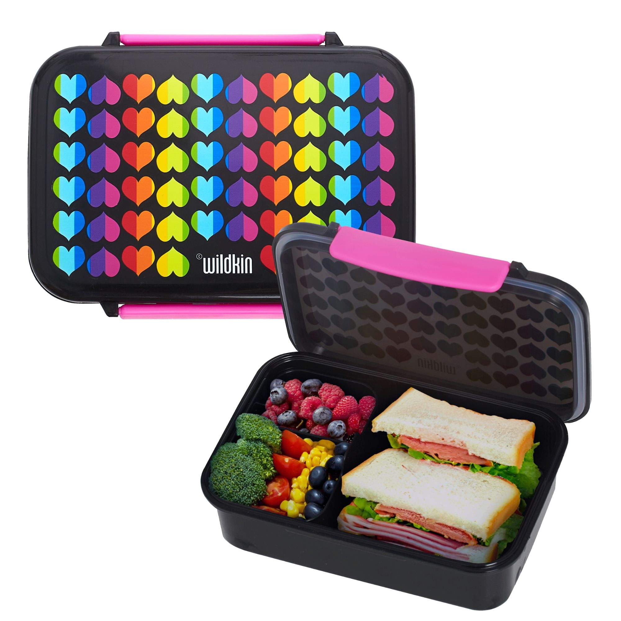 Wildkin Kids Reusable Food Container Bento Box (Rainbow Hearts ...
