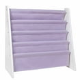 Free Shipping! Wildkin Kids Sling Bookshelf White Lilac Wood Fabric ...