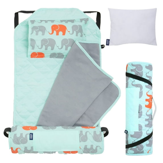 Wildkin Modern Nap Mat with Elastic Corner Straps for Toddler Boys and ...