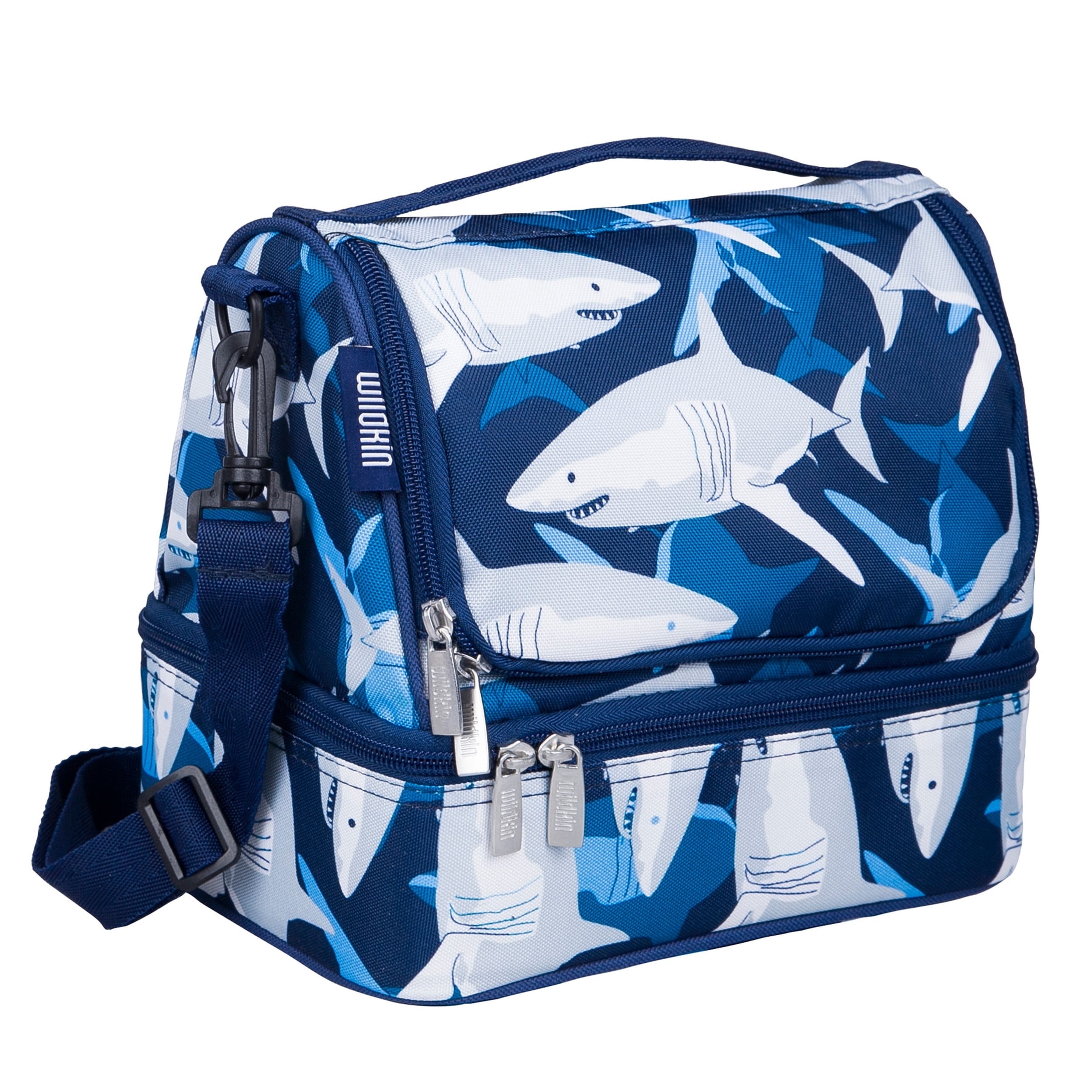 Wildkin Insulated Kids Lunch Bag, Sharks Blue, Two Compartments ...