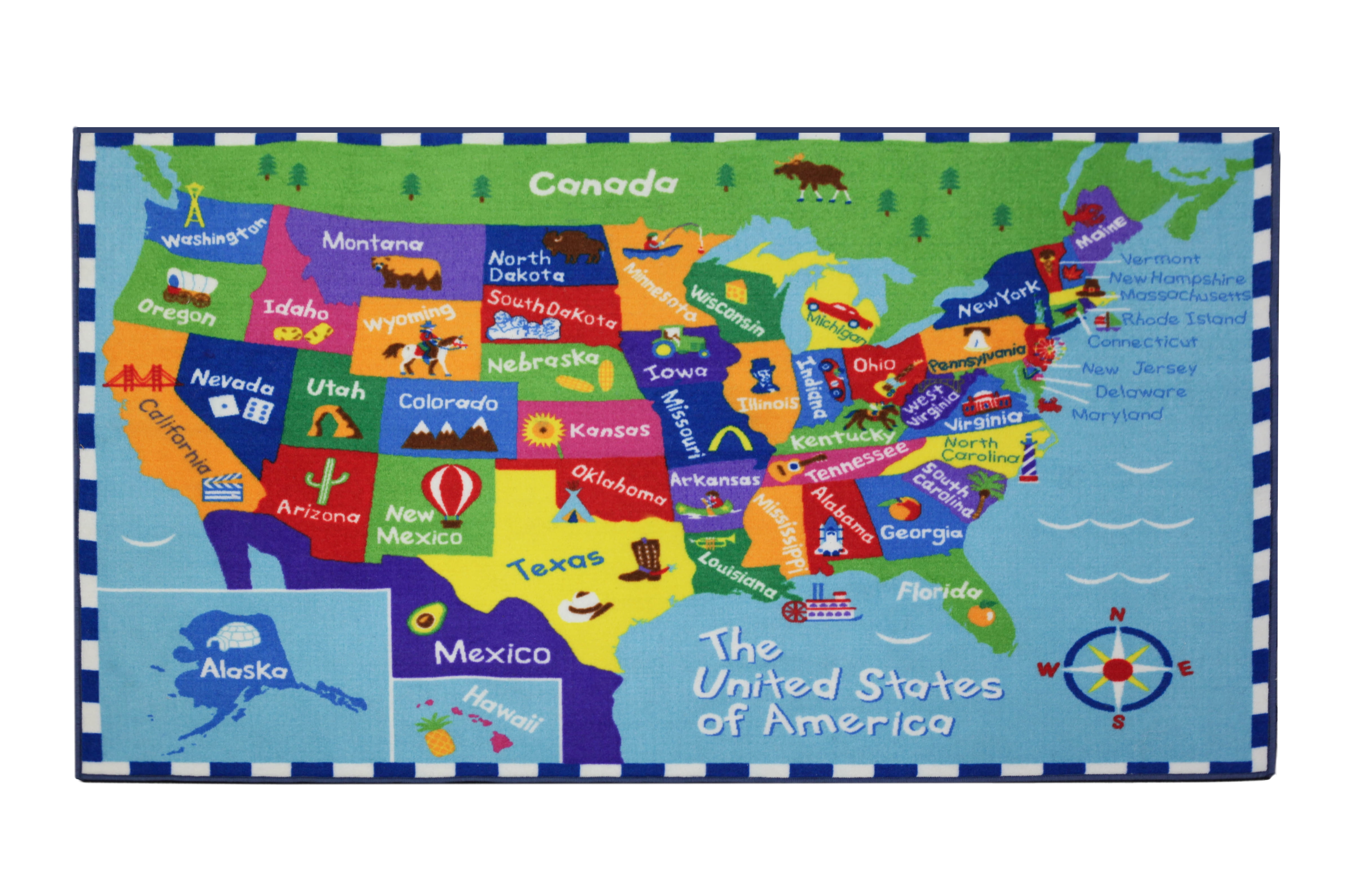 Wildkin USA Map Rug - Walmart.com