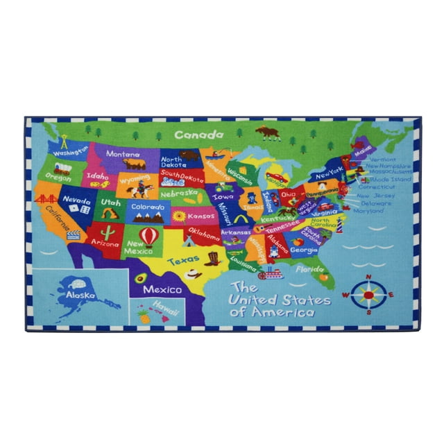 Wildkin USA Map Rug - Walmart.com