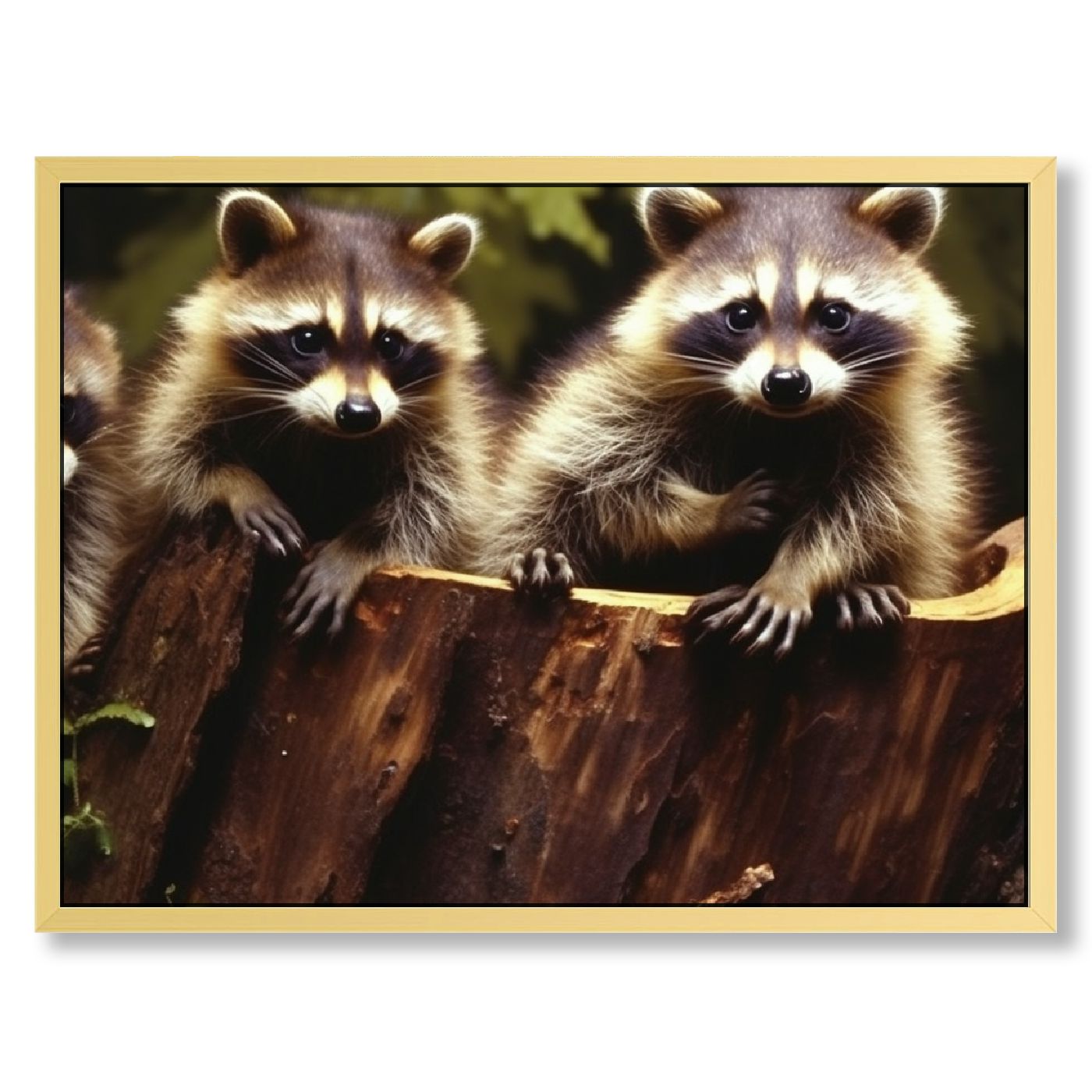 Wildlife Animal Three Raccoon Kids Room Wall Decor Art Print Picture ...