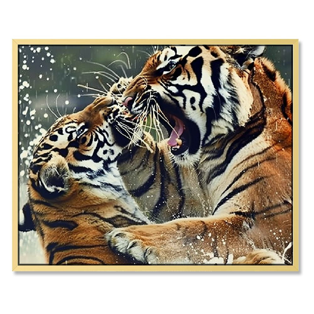 Wildlife Animal Tigers in the Nature River Inspirational Wall Decor Art ...