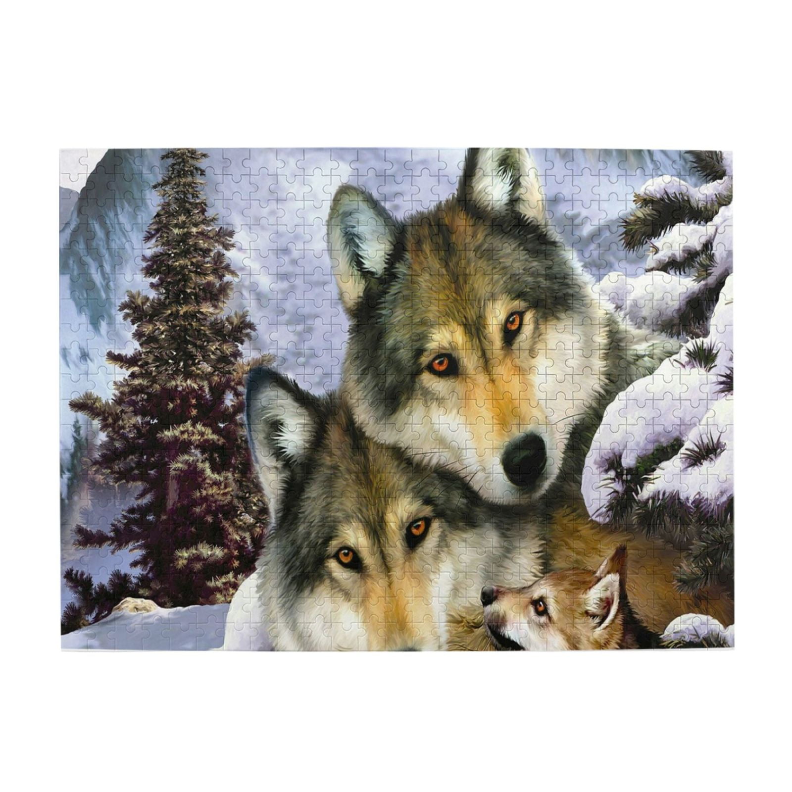 Wildlife Animal Wolf, Jigsaw Puzzles 500 Pieces Wooden Jigsaw Toy ...