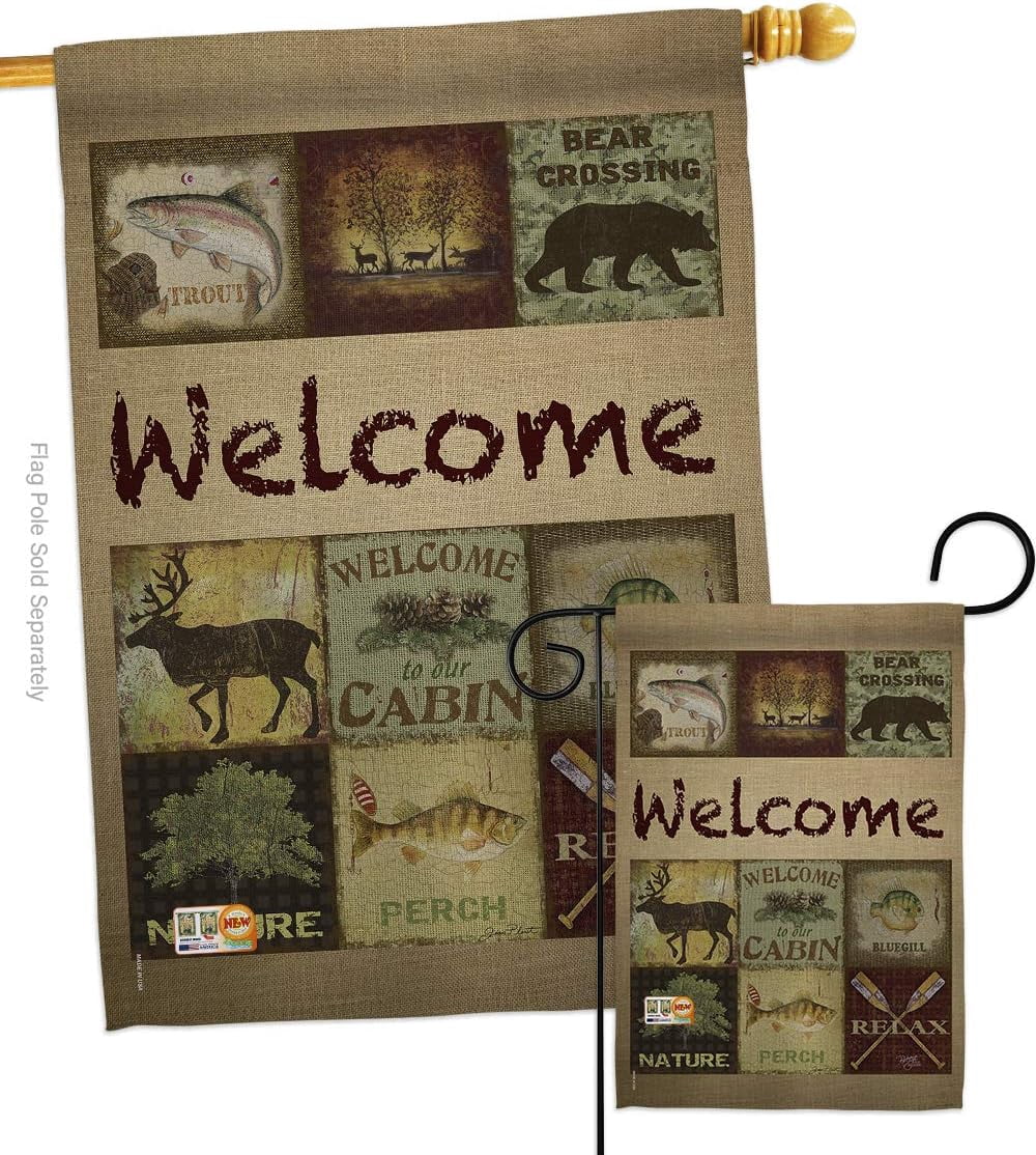 Wildlife Call Of The Wilderness Garden House Flags Set Animals Outdoor ...