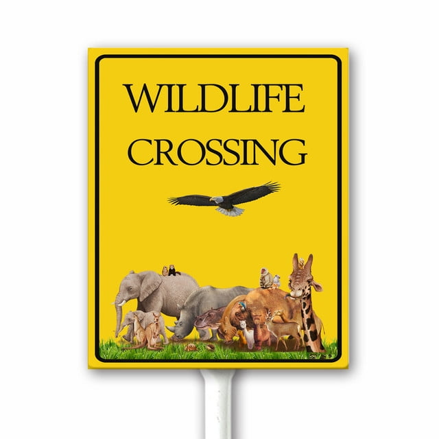 Wildlife Crossing Sign, Wildlife Yard Sign Animal Crossing Road Signs ...