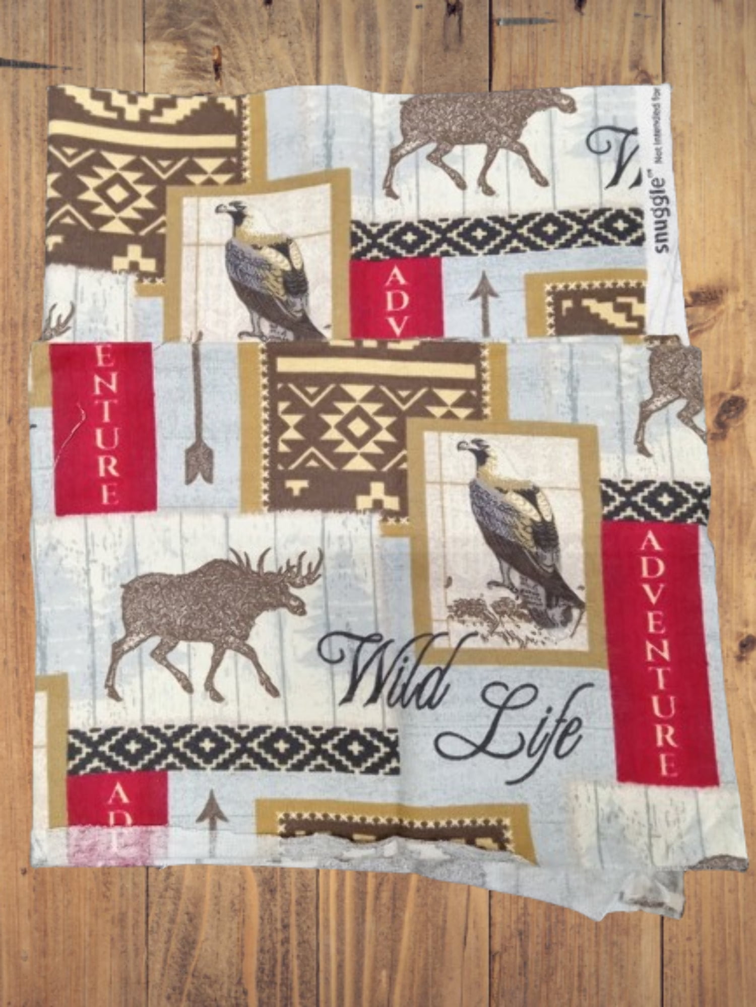 Wildlife Flannel 2 piece 16" x 20" Fabric Precut - Walmart.com